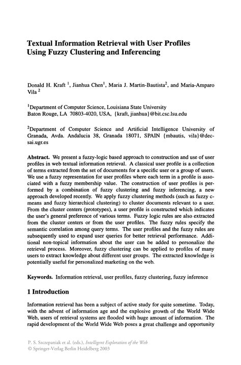 Pdf Textual Information Retrieval With User Profiles Using Fuzzy