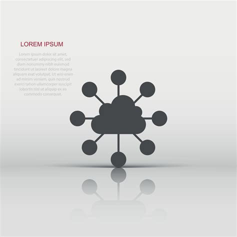 Cloud Computing Technology Vector Icon In Flat Style Laptop Screen On White Isolated Background