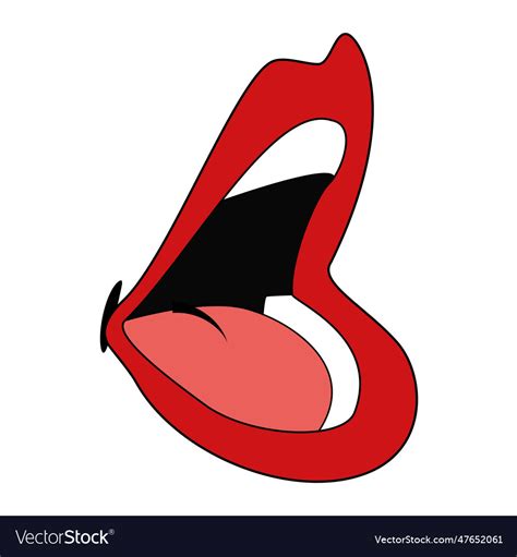 Isolated Cute Sexy Girl Lips Pop Art Style Vector Image