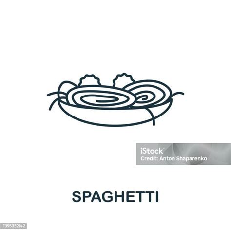 이탈리아 컬렉션의 스파게티 아이콘 템플릿 웹 디자인 및 인포 그래픽을위한 간단한 라인 스파게티 아이콘 1위에 대한 스톡 벡터