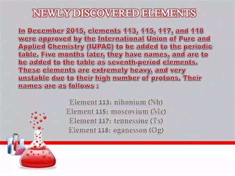 Newly Discovered Elements Pptx Chemistry Science