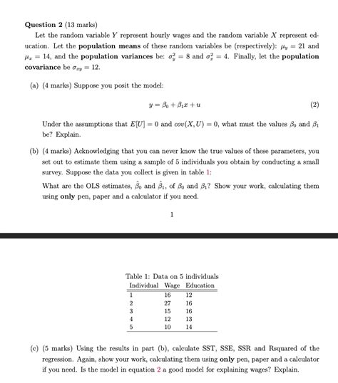 Solved Question 2 13 Marks Let The Random Variable Y