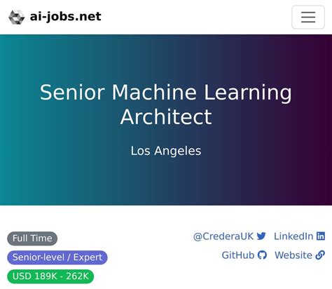 Hiring Senior Machine Learning Architect In Los Angeles Raimljobs