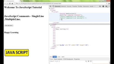 tamil javascript comments singleline multiple line demo youtube