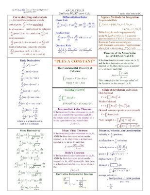 AP Calc BC Formula Sheet