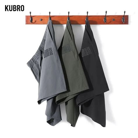KUBRO 정장 반바지 입고 얼음 실크 바지 캐주얼 다섯 조각 남성 느슨한 패션 여름 한국 버전 세련된 체육관 남성 AliExpress