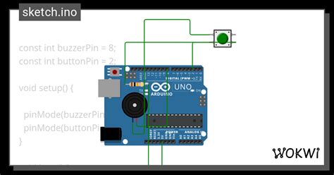 การควบคุม buzzer ด้วยปุ่มกด wokwi esp32 stm32 arduino simulator