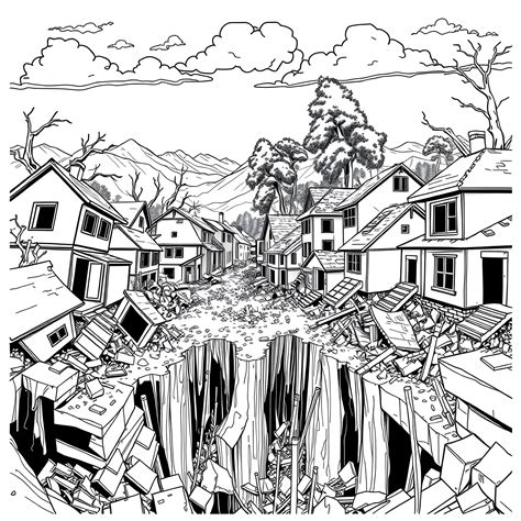 Best Earthquake Coloring Pages Free Printable Pdf