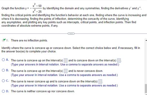 solved graph the function y x 2 50 x 2 25 by