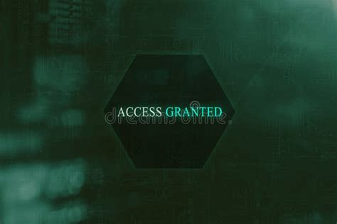 `access Granted` At Computer System Screen Stock Illustration