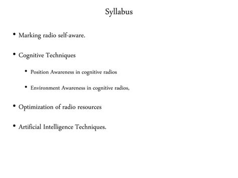 Unit 3 Introduction To Cognitive Radios Pptx