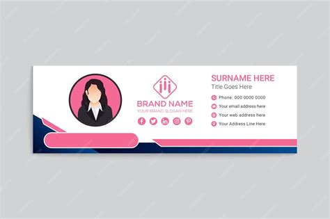 Premium Vector Email Signature Template Design