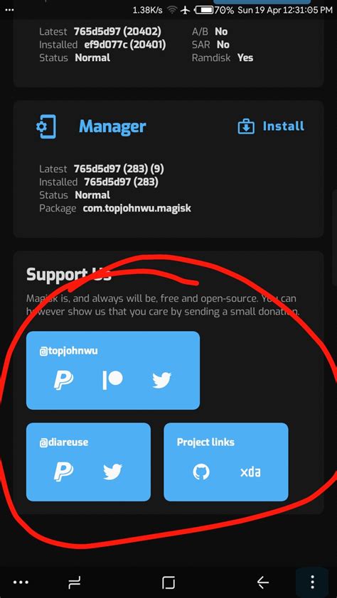 Make Manager Donationlinks More Compact · Issue 2705 · Topjohnwu