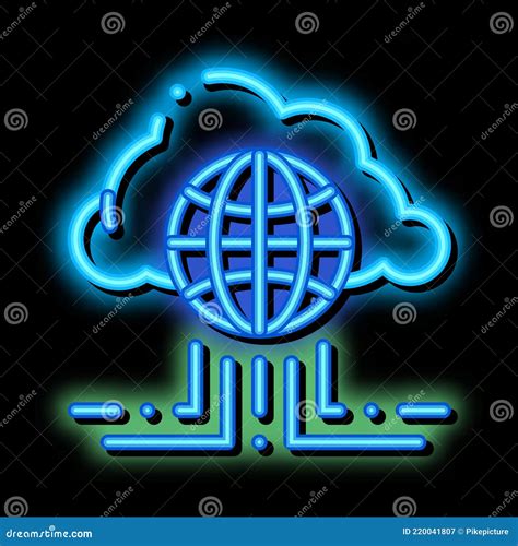 Global Internet Cloud Networking Neon Glow Icon Illustration Stock Vector Illustration Of