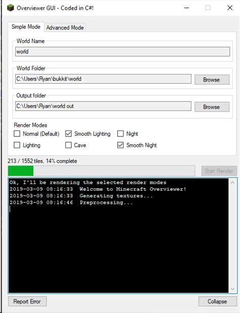 Github Jmurth Overviewer Gui A Windows Gui For The Overviewer Written In C More Info On