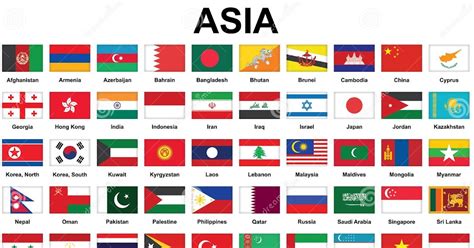 Mundo Asiatico Banderas De PaÍses De Asia Imagen