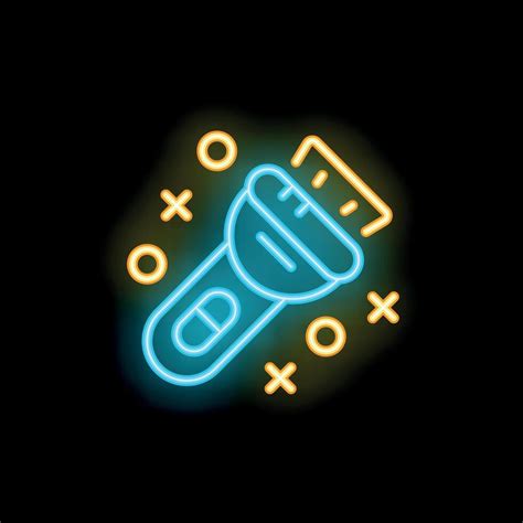 Neon Flashlight Shining Brightly In The Dark Lighting Up The Night 55628427 Vector Art At Vecteezy