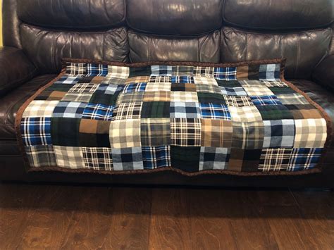 Patchwork Flannel Quilt Cabin Quilt Flannel Plaid Quilt Plaid Throw
