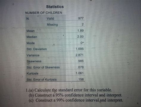 Solved Calculate The Standard Error For This Variable Chegg