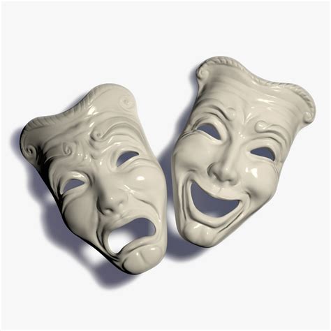 Comedy And Tragedy Theater Masks 3d Models 3d Model 29 Max Ma C4d