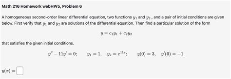 Solved A Homogeneous Second Order Linear Differential