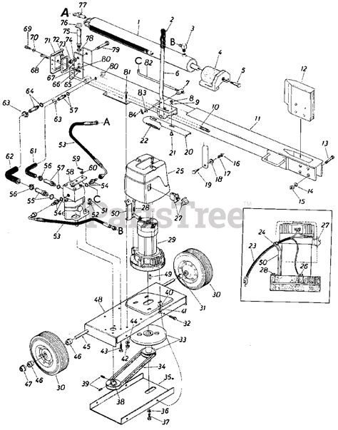 Mtd 24634s Mtd Log Splitter 1985 Log Parts Lookup With Diagrams