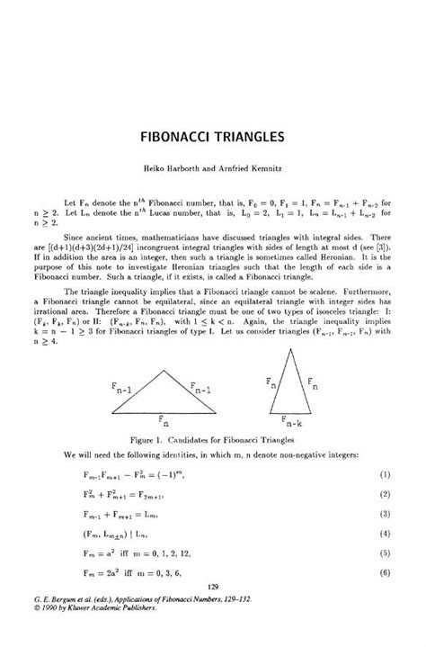 Pdf Applications Of Fibonacci Numbers Fibonacci Triangles