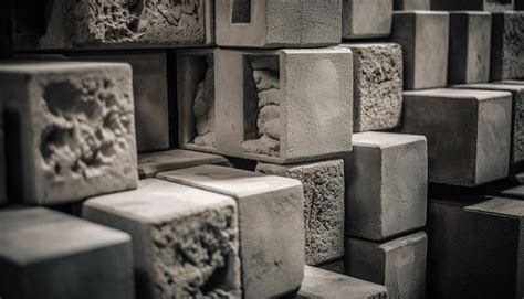 Premium AI Image Stack Of Old Concrete Blocks In A Row Building Material Pattern Generated By