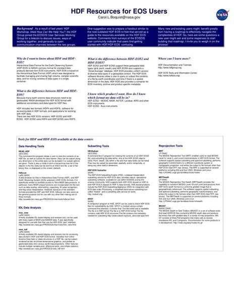 ppt why do i want to know about hdf and hdf eos powerpoint