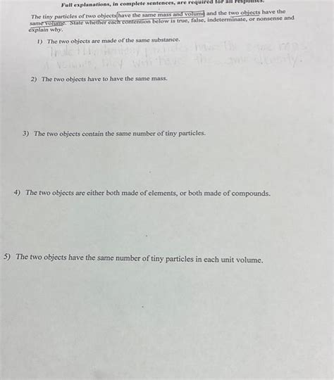 solved the tiny particles of two objects have the same mass