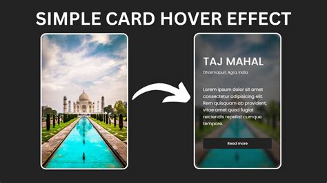 How To Make A Card Hover Animation Using Html And Css Youtube