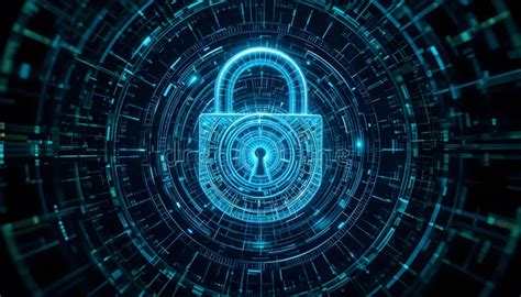 Cybersecurity Digital Lock Abstract Futuristic Concept Generative Ai Stock Illustration