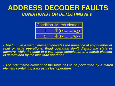 Ppt Overview On Memory Faults And March Tests Powerpoint Presentation