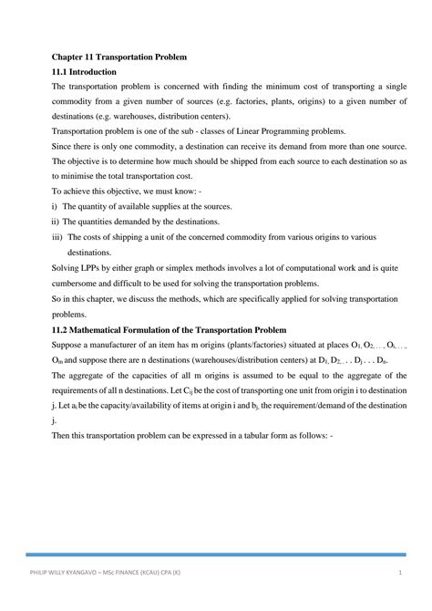 SOLUTION Lesson Linnear Programming Problem Transportation Problem Studypool
