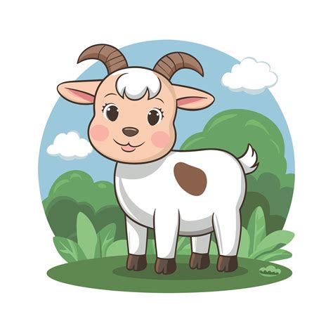 Uma Branco Bode Desenho Animado Personagem Ilustração 44589722 Vetor No Vecteezy