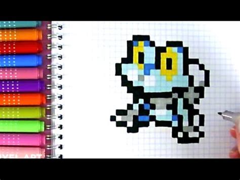 Pixel Art Hecho A Mano Cómo Dibujar Froakie En Pixel Art Youtube