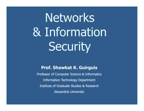 Networks And Information Security Presentation