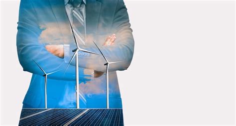 Premium Photo Wind Turbine Double Exposure Graphic Interface Uds
