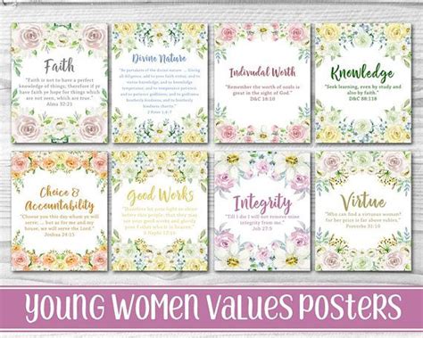 Printable Handout For The Lds Young Womens Values And Theme