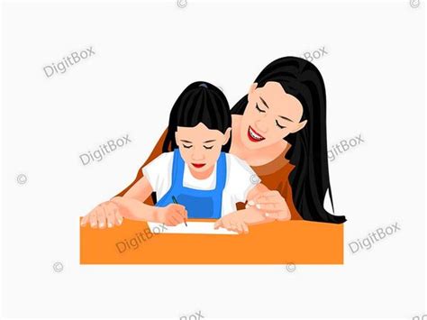 عکس مادر و فرزند کارتونی دیجیت باکس Digitbox