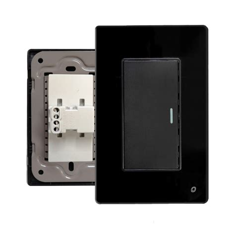 Interruptor Simple Dado Grande Serie Cristal Negro Opalux Ferromax