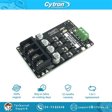 Cytron Motor Driver 20a Max 60a 6 30v For Automation 1 8 12vlogic Arduino Raspberry Pi Plc