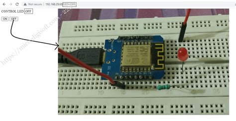 wemos d1 mini esp8266 as a web controlled led
