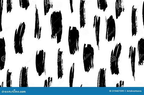 Sketchy Hand Drawn Points Seamless Pattern Black Dots Texture