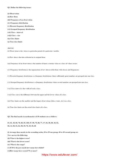 Chapter 23 Data Handling I Classification And Tabulation Of Data Pdf