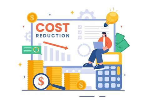 Premium Vector Cost Reduction Vector Illustration Depicting Decrease