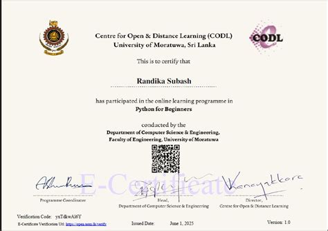 python programming onlinelearning universityofmoratuwa… randika subash