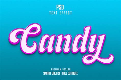 Premium Psd Candy Editable 3d Text Effect Style Template