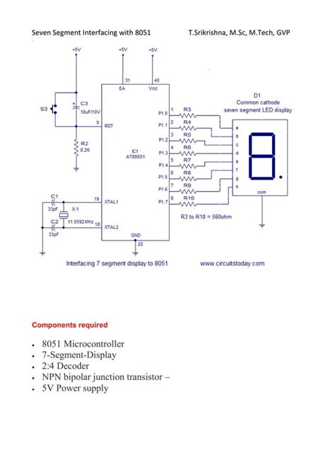 seven segment interfacing with 8051 pdf