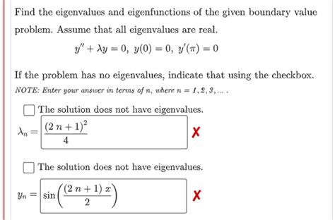 Solved Find The Eigenvalues And Eigenfunctions Of The Given Chegg Com